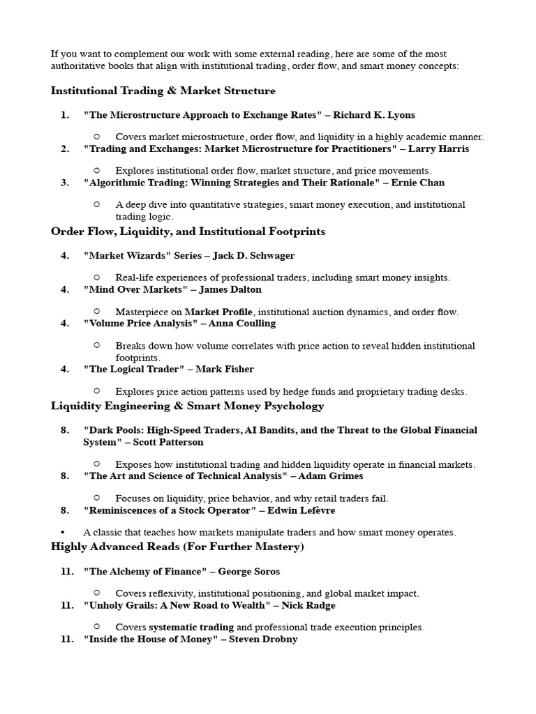 Top Books on Institutional Trading & Order Flow | PDF | Algorithmic ...