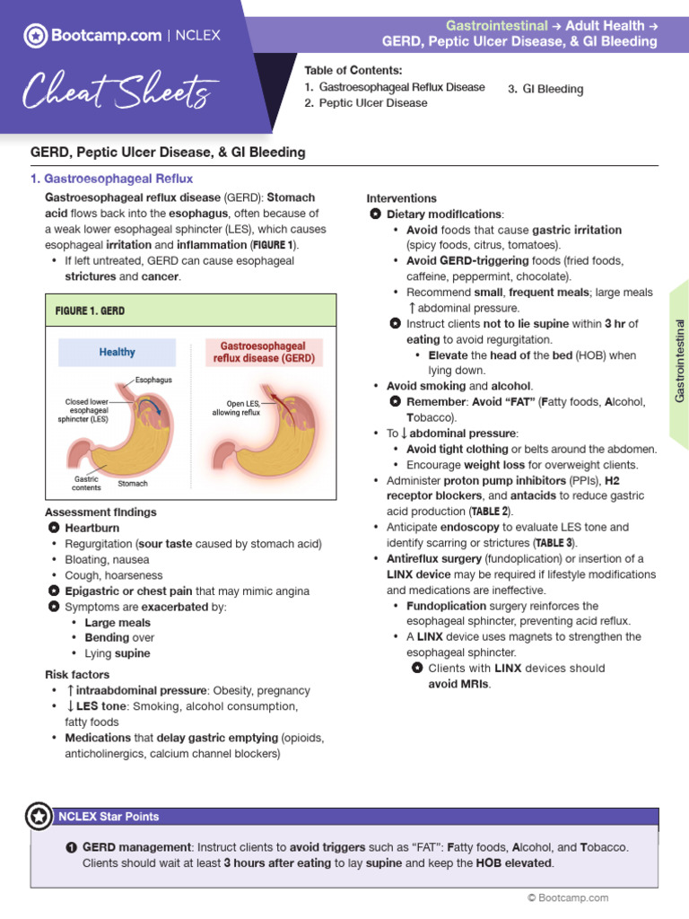 GERD and Peptic Ulcer Overview | PDF | Gastroesophageal Reflux Disease ...