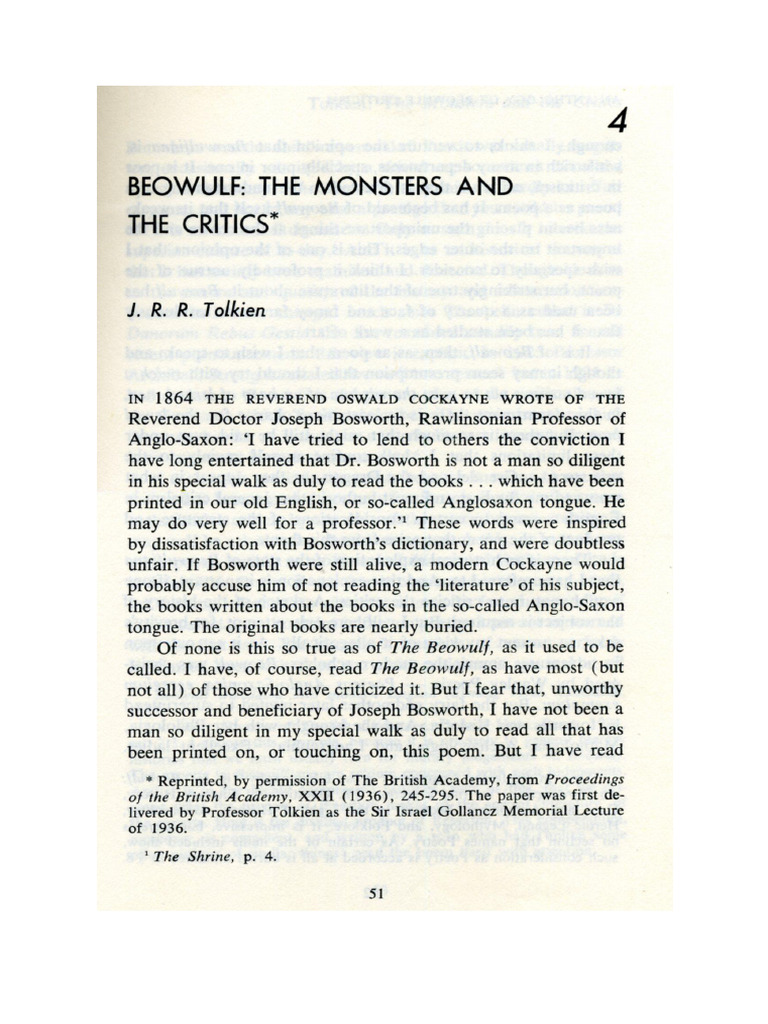 Tolkien - Monsters and Critics | PDF