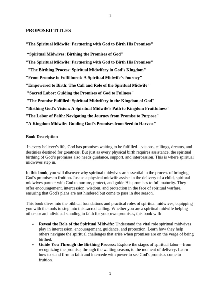 Spiritual Midwives | PDF | Prayer | Paul The Apostle