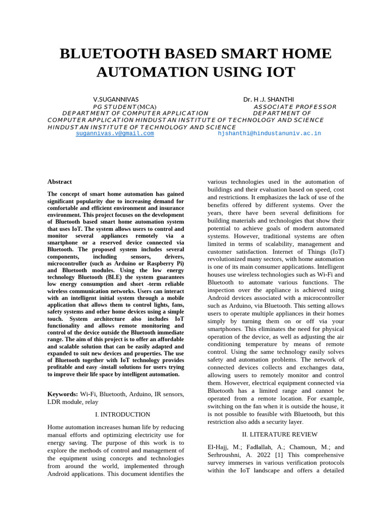 research paper IOT original ieee | PDF | Internet Of Things | Home Automation