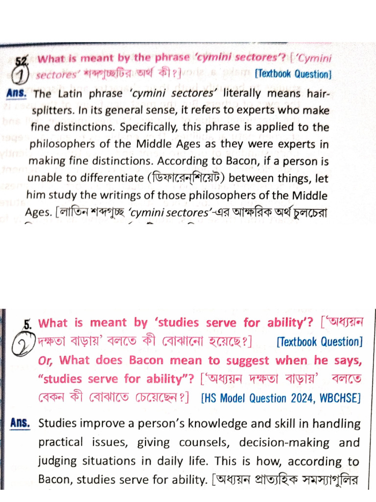 (Of Studies) Text Book Question Answers | PDF