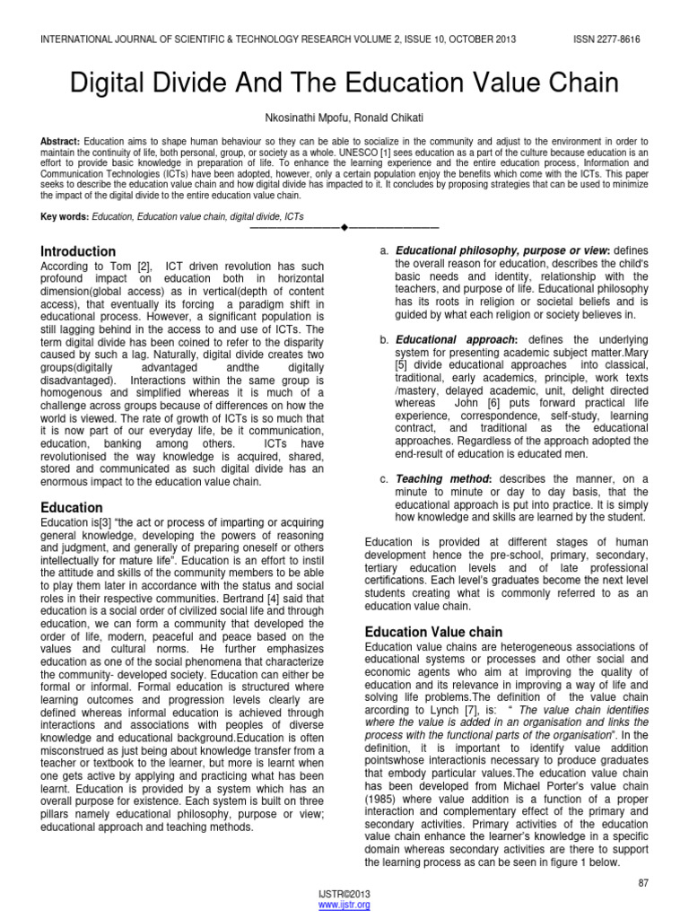 Digital Divide and the Education Value C-81133174 | PDF | Educational ...