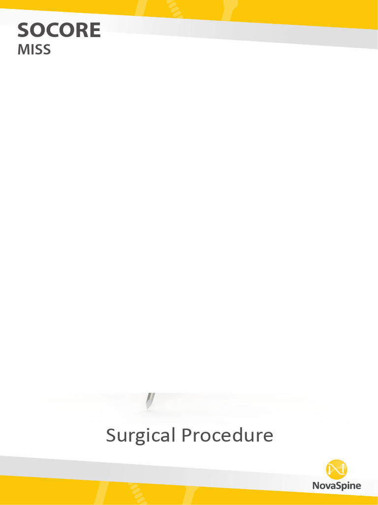 SOCORE - MISS Surgical Procedure Ind A 2015 Promed | PDF | Screw