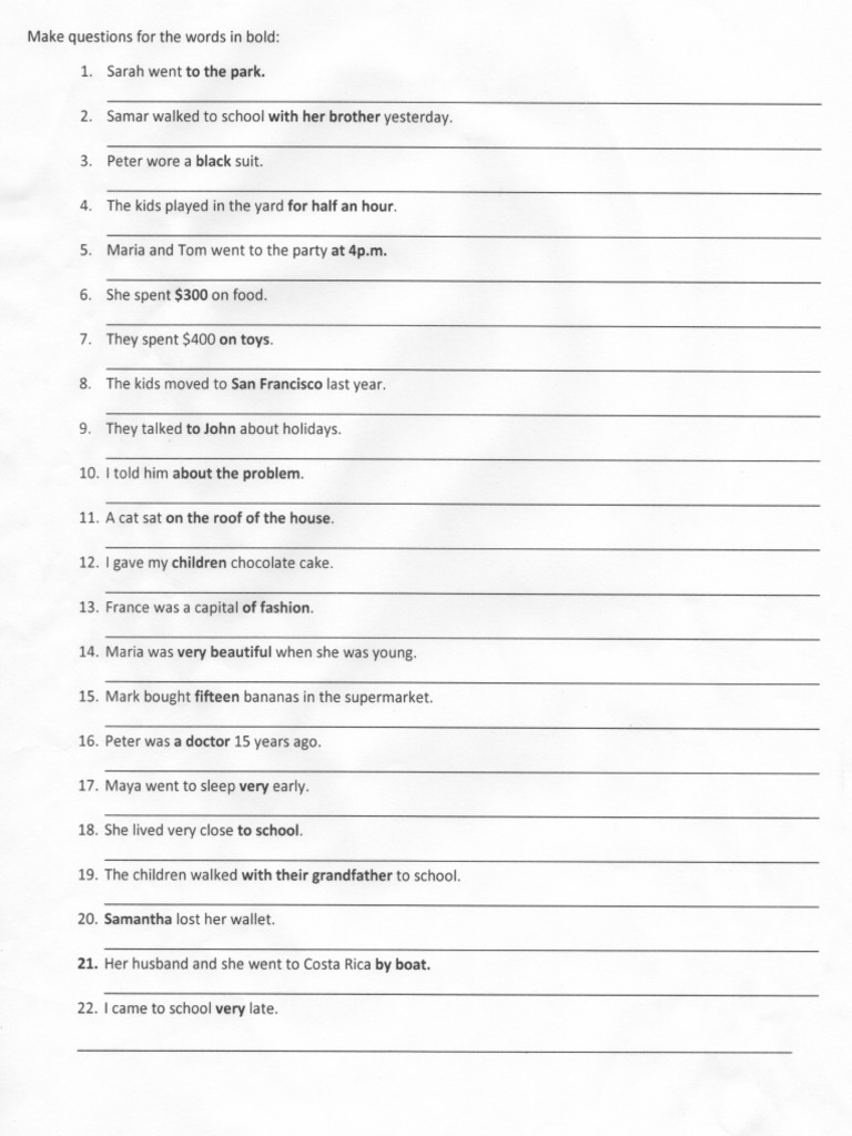 Simple Past Questions | PDF