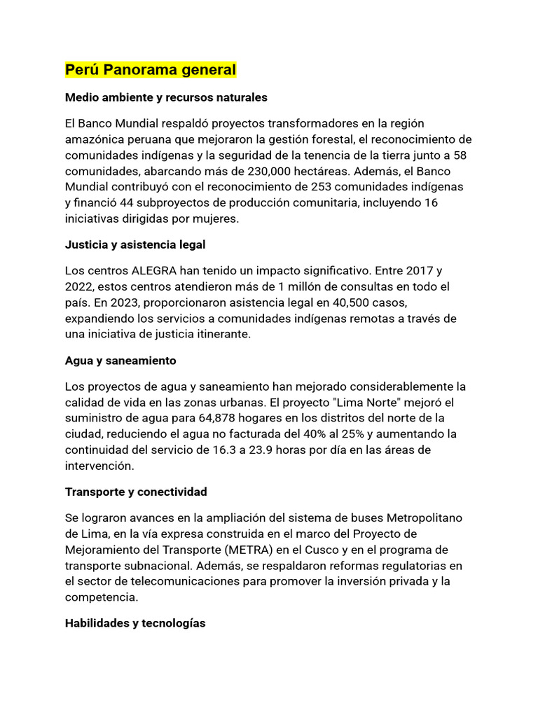 Resumen Lectur Dmin | PDF | Perú | Desempleo