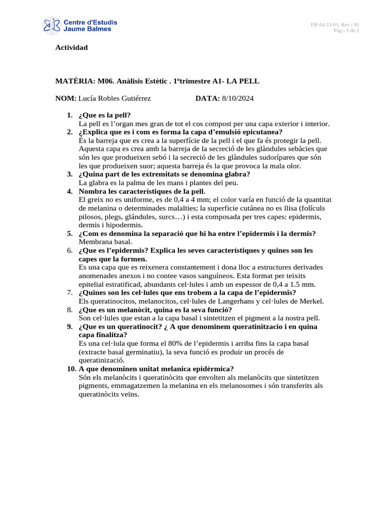 A1-. Estructura de Lorgan Cutani (La Pell) | PDF