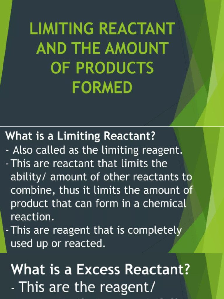 Limiting Reactants and The Amount of Products Formed | PDF