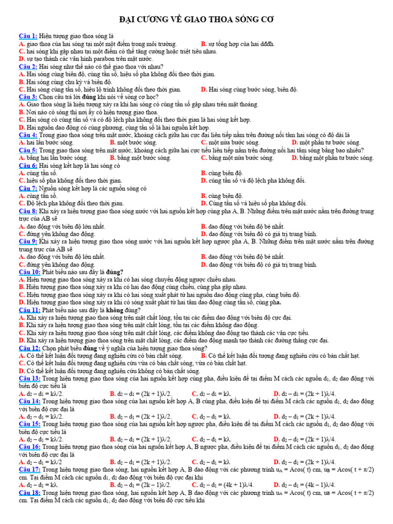 Đại Cương Giao Thoa Sóng | PDF