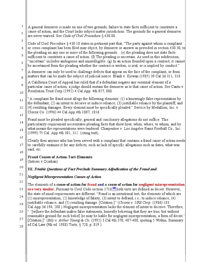 Demurrer | Demurrer | Pleading