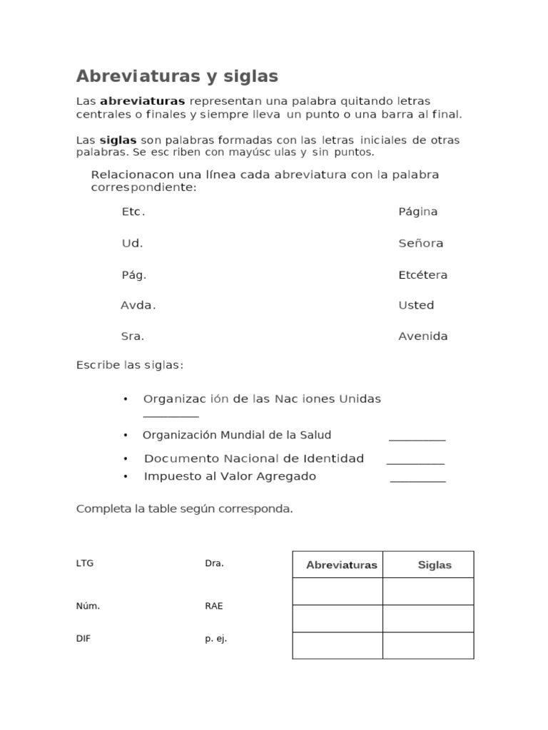 Abreviaturas y Siglas | PDF