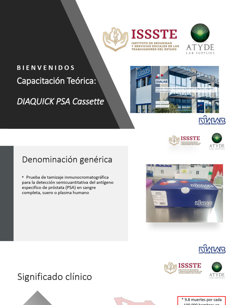 1 Capacitación ISSSTE - DIAQUICK PSA Cassette Rev.1 | PDF | Antígeno ...