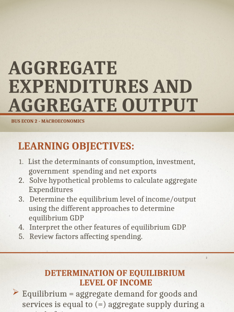 Aggregate Expenditure and Aggregate Output | PDF | Economic Equilibrium ...