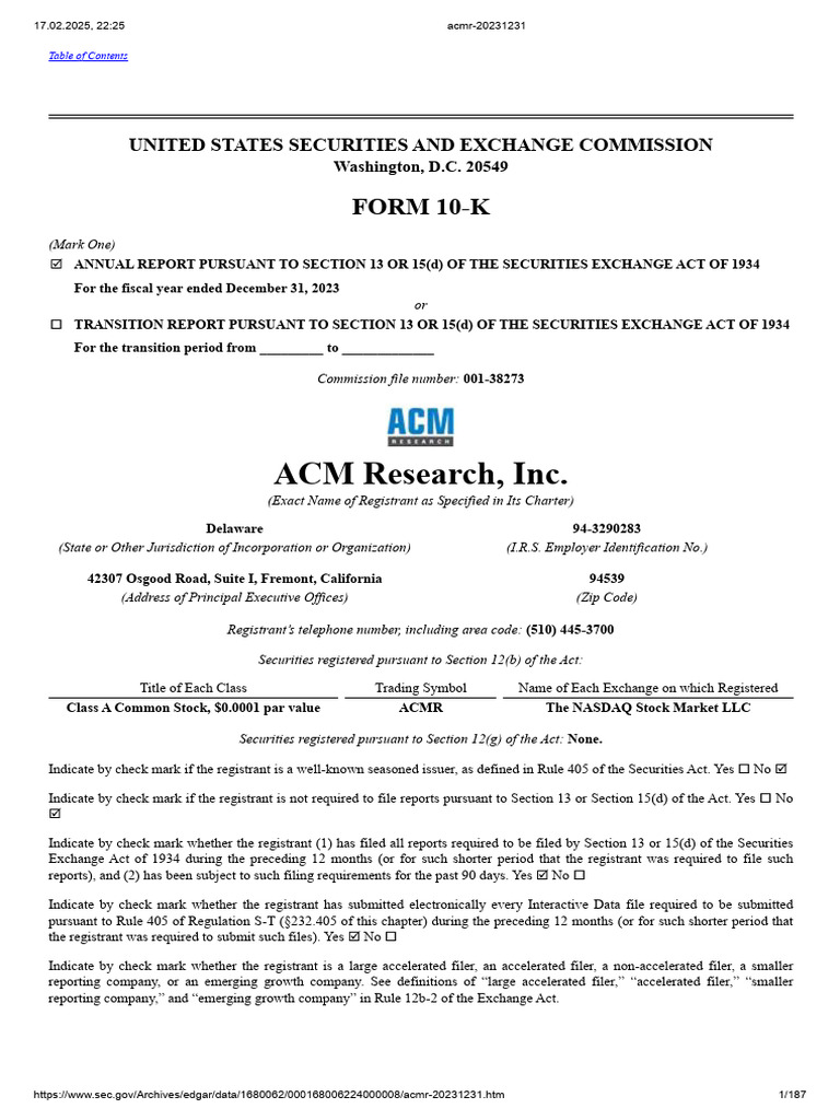 ACM Research 2023 Annual Report 10-K | PDF | Semiconductor Device ...