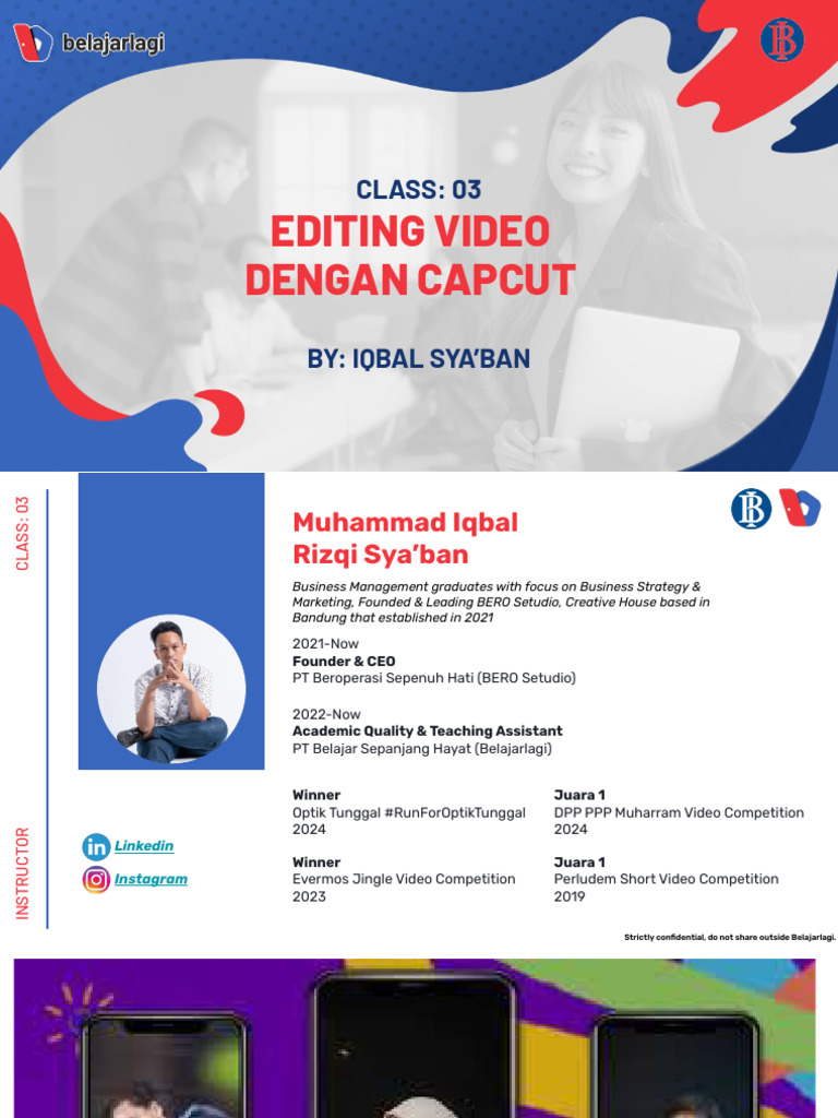 03 - Iqbal Sya'ban - Editing Video Dengan Capcut - BL X GenBI Bengkulu 2024 Slide Master | PDF