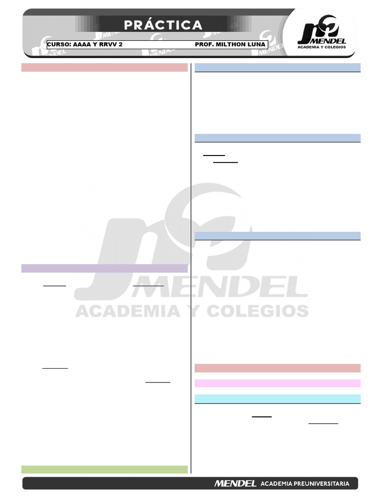 Aaaa y RRVV 2 - Práctica de Analogías - Milthon Luna-9174058434 | PDF