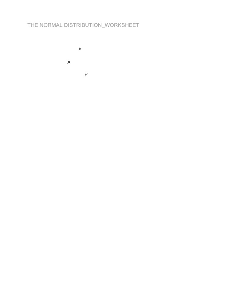 14THE NORMAL DISTRIBUTION_WORKSHEET | PDF | Statistical Theory ...