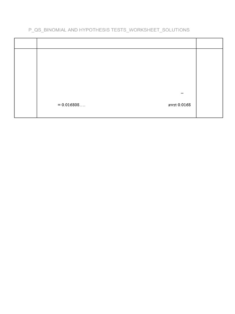 Binomial & Hypothesis Test Solutions | PDF | Statistical Inference ...