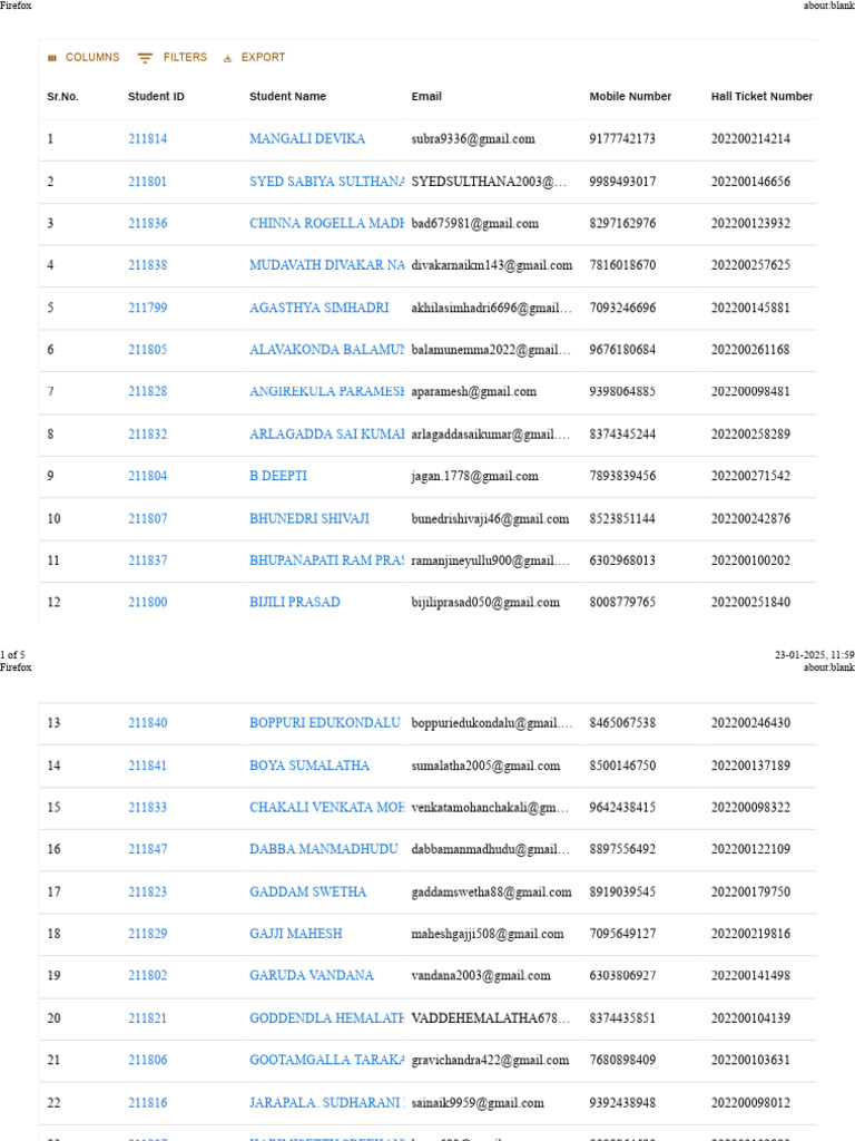 Long Term Internship Details Apsche Final List | PDF