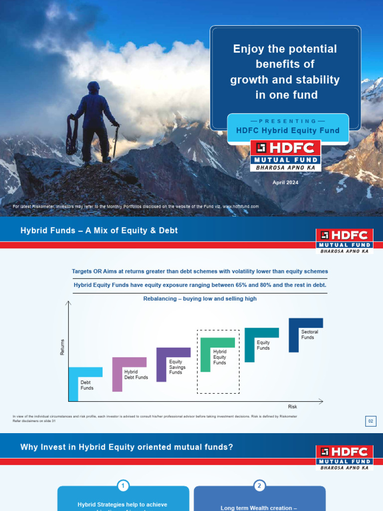 HDFC Hybrid Equity Fund - Presentation (April 2024) | PDF | Investment Fund | Asset Allocation