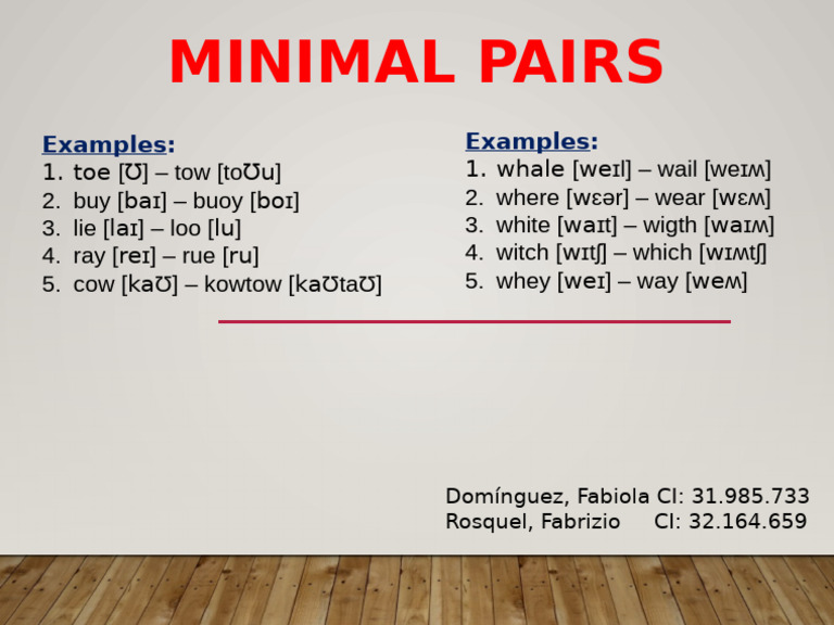 Minimal Pairs | PDF