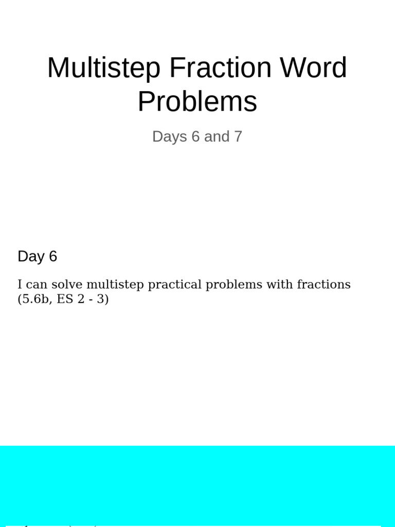Elijah Barnett - Multistep Fraction Word Problems | PDF