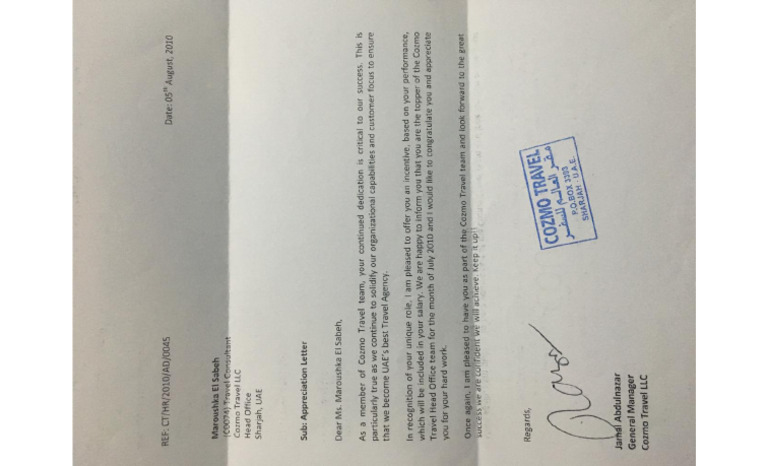 Appriciation Letter | PDF