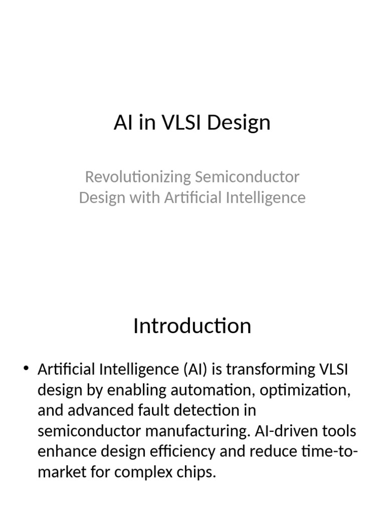 AI in VLSI Presentation | PDF