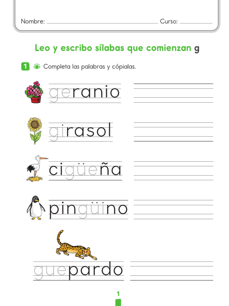 P232 Silabas G Impreso | PDF