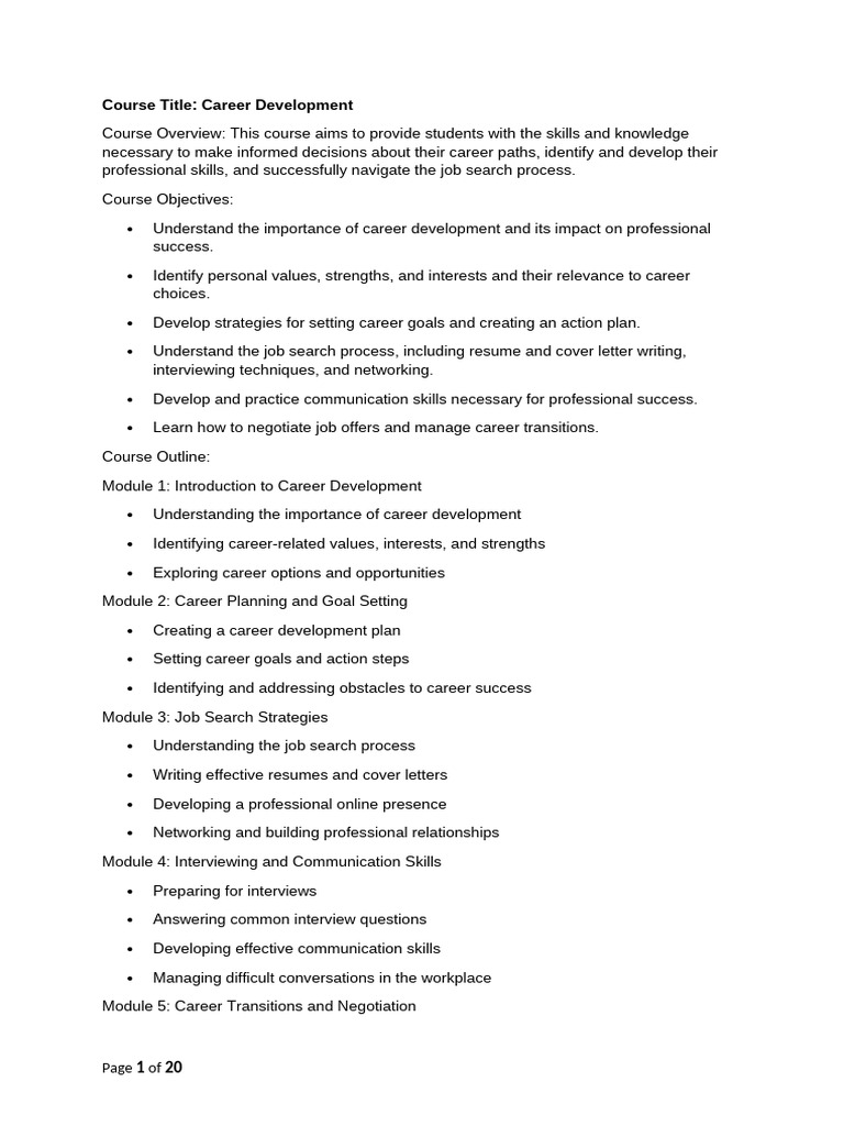 P032 Career Development | PDF | Résumé | Goal