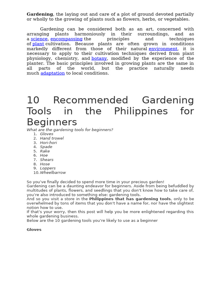 Gardening Entrep 10 2025 | PDF | Plants | Pruning
