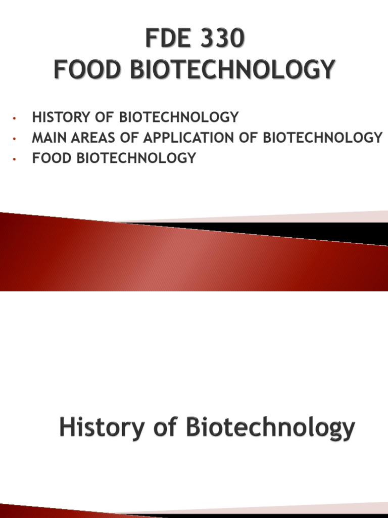 History and Applications of Biotechnology | PDF | Recombinant Dna ...