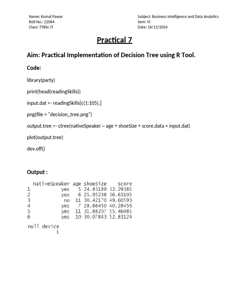 BI Practical 7 | PDF