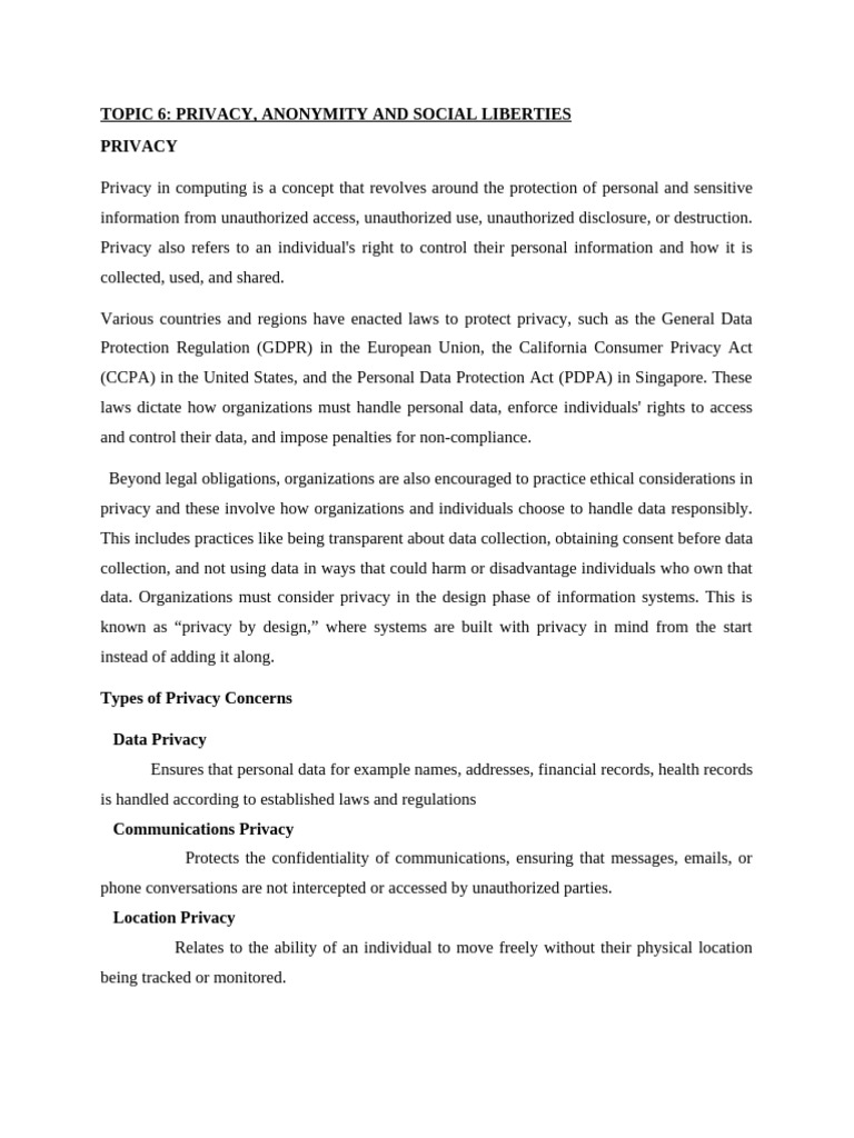 Social and Professional Issues in Computing Notes Chapter 6 to 10 (1 ...