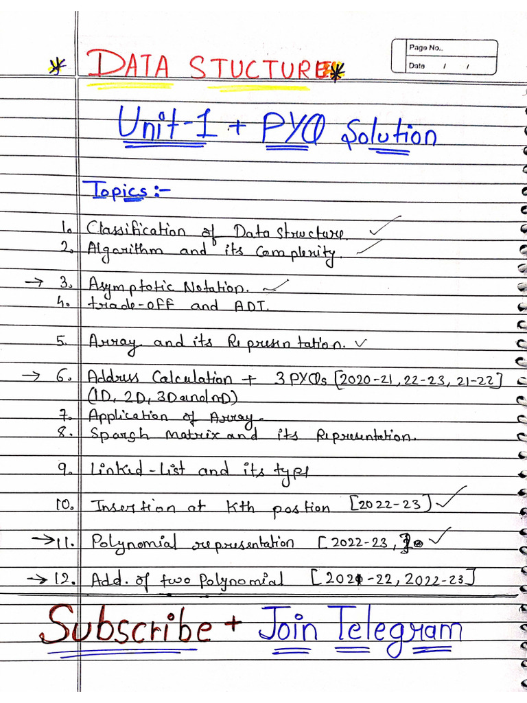 DS Unit 1 One Shot by Multi Atoms | PDF