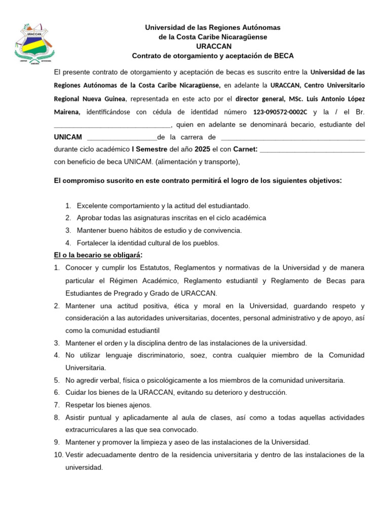 contrato beca UNICAM (3) | PDF contrato beca UNICAM (3) | PDF