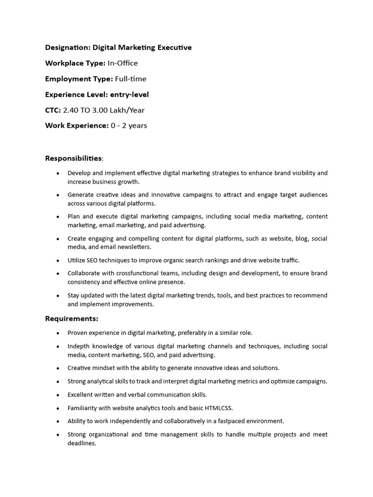 Digital marketing JD | PDF