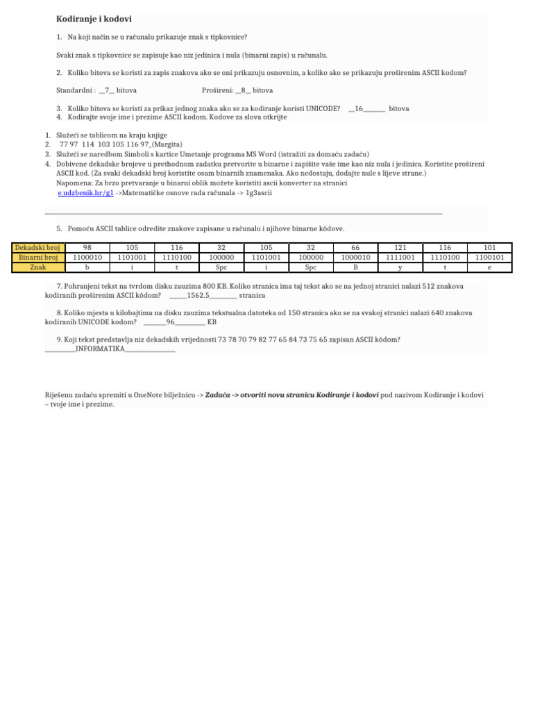 Kodiranje i kodovi | PDF