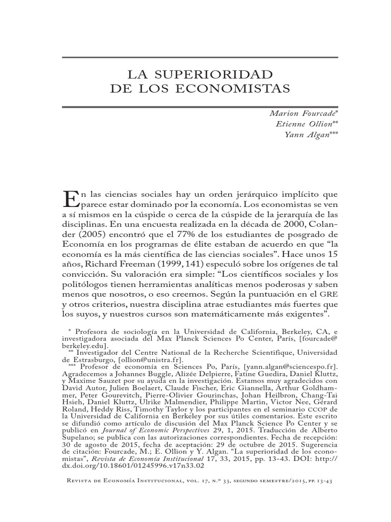 La Superioridad de Los Economistas | PDF | Ciencias Sociales | Ciencias ...
