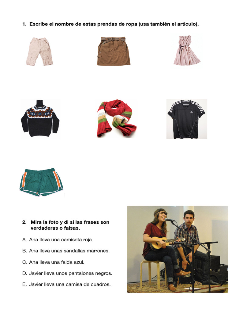 Unidad 4 | PDF | Camisa | Ropa