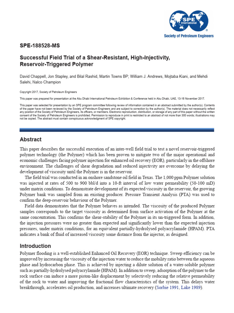 SPE 188528 - Successful Field Trial of A Shear-Resistant, High ...