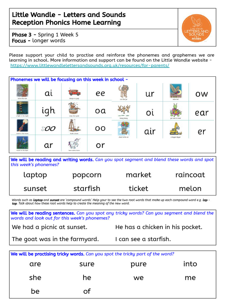 Phonics Home Learning - Reception Spring 1 week 5 | PDF
