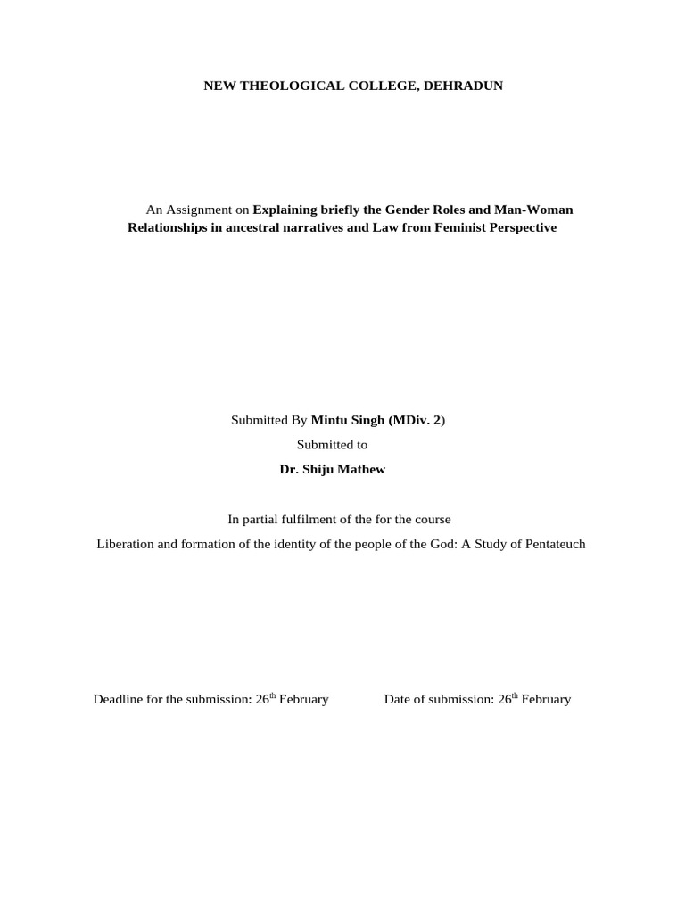 Mintu Pentateuch Assignmnet 2025 | PDF | Rebecca | Jacob