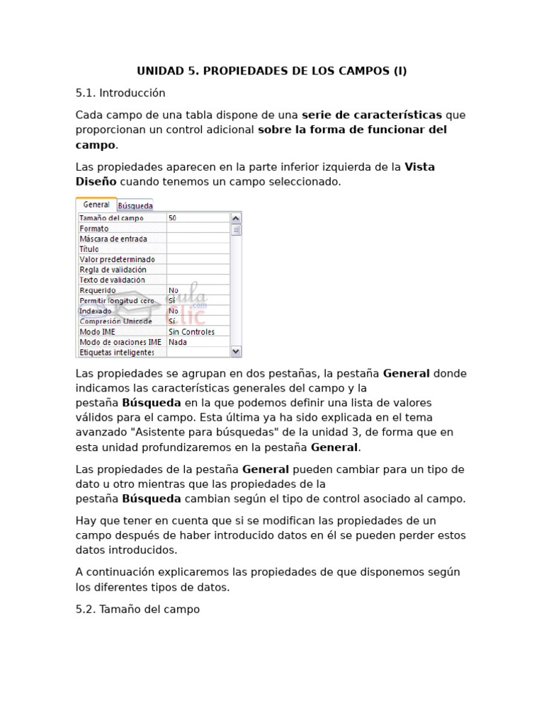 Access Propiedades de Los Campos - Unidad 5 | PDF | Informática | Software