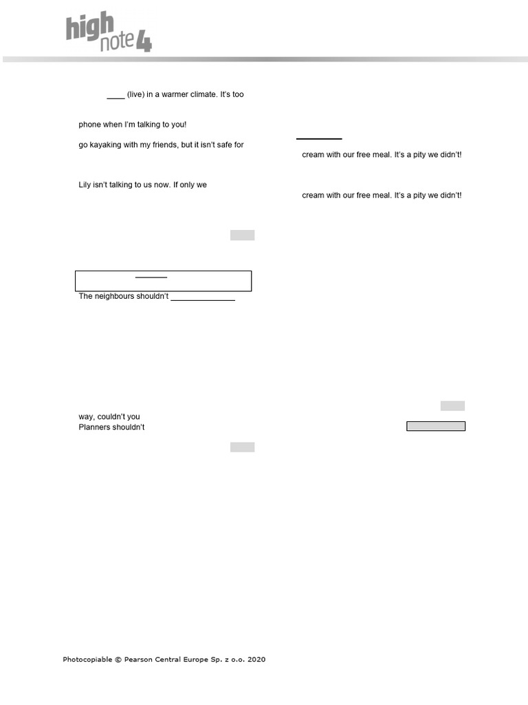 HighNote4 U9E Grammar Quiz B | PDF | Language Mechanics | Syntax