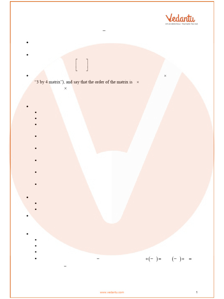 ICSE Class 10 Mathematics Chapter 9 - Matrices Revision Notes | PDF ...
