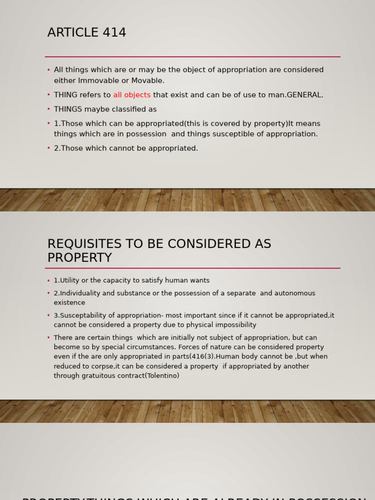 Immovable and Patrimonial | PDF | Property | Eminent Domain