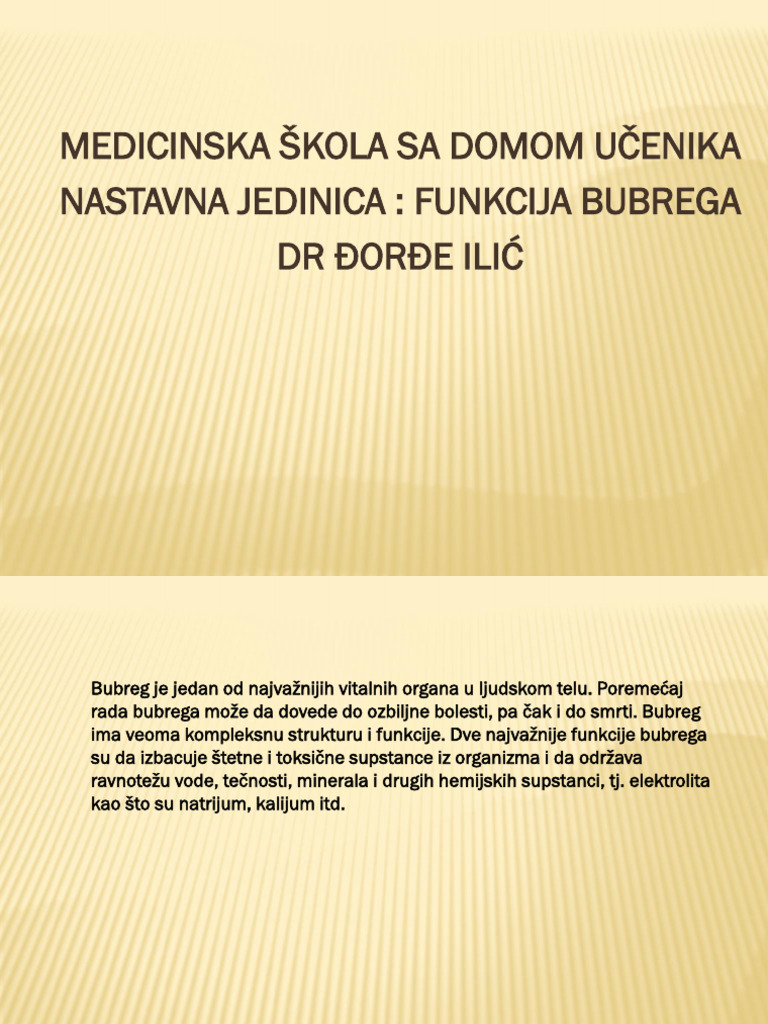 Funkcija Bubrega | PDF