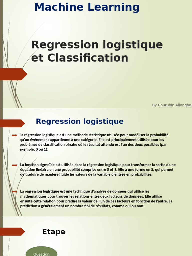 Regression logistique et Classification | PDF