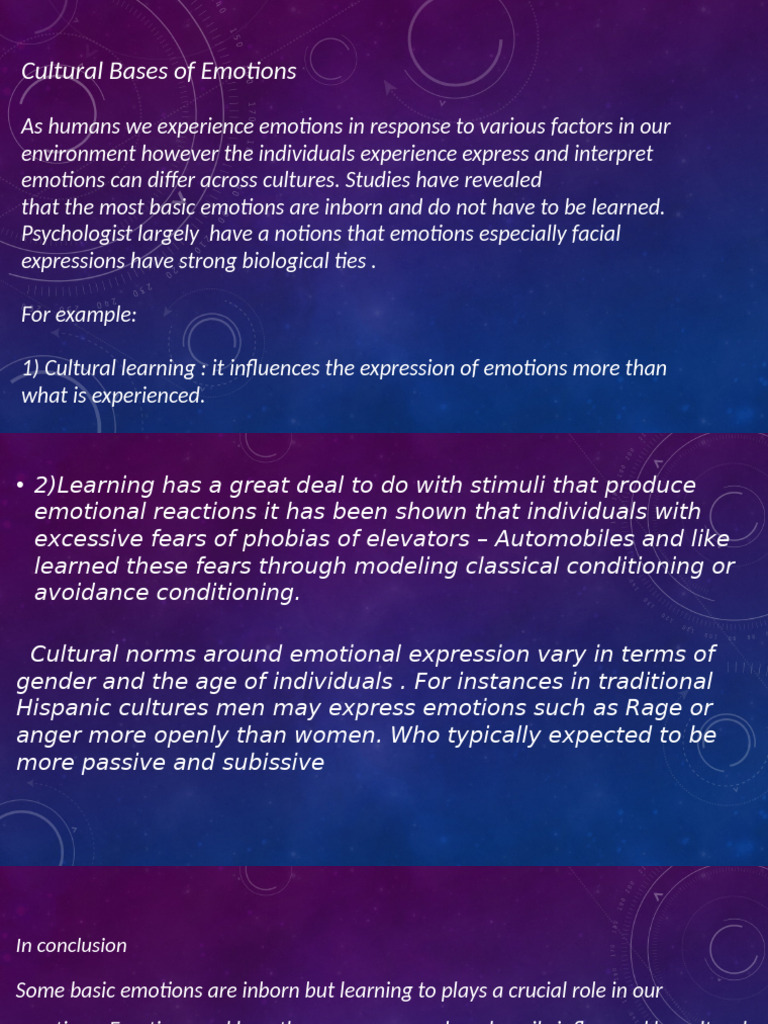 Cultural Bases and Emotions | PDF